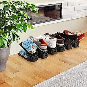 WWDZ Adjustable Shoe Stacker 1 Pcs Shoe Slots Organizer Shoe Slots Space Saver Double Shoe Adjustable Durable Deck Shoe Rack