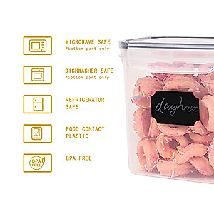 HL Home-Link 【24 Pack】 Airtight Food Storage Containers Set Plastic Kitchen Food Containers with Lids BPA Free Clear Snack Containers for Cereal, Flour, Pasta, Sugar with Free Marker & 30 Labels