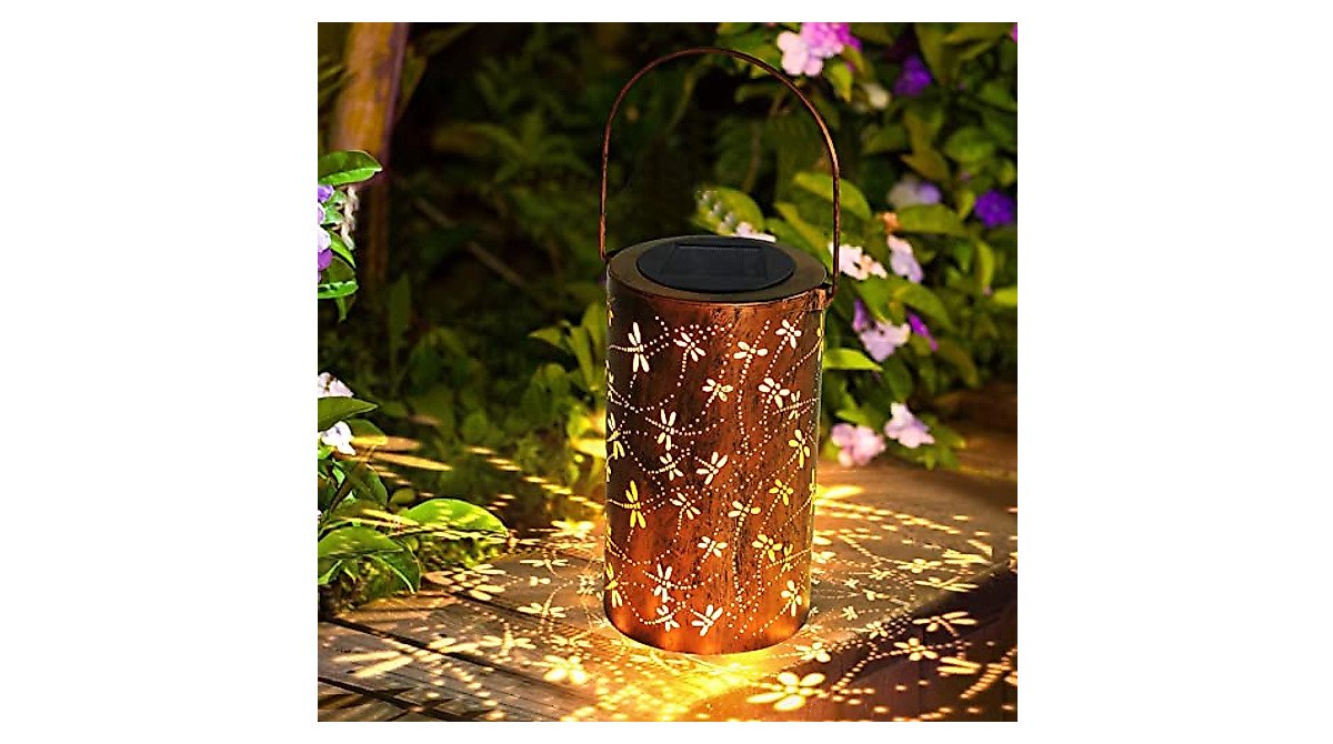 Outdoor Solar Lanterns with Dragonfly Design - Waterproof Garden Lights