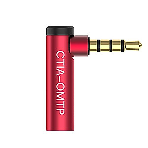 Bysimilai Alizone 90 Degree 3.5mm Male to Female Audio Adapter OMTP to CTIA Earphone Audio Converter Right Angle Adapter Headphone Adapter Connector Female to Male AUX Adapter- 1 Pcs