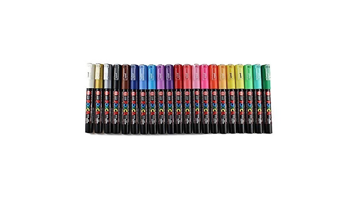 Posca Paint Marker Pen Set - 21 Colors Extra Fine Point