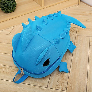 LOCOMO 3D Dragon Backpack Dinosaur Casual Daypack with Spikes Adult Cute Lizard 2 Size Available BPK005BLUL