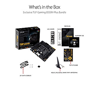 ASUS TUF Gaming B550M-PLUS (WiFi 6) AMD AM4 (3rd Gen Ryzen™) microATX Gaming Motherboard (PCIe 4.0, 2.5Gb LAN, BIOS Flashback, HDMI 2.1, USB 3.2 Gen 2, Addressable Gen 2 RGB Header and Aura Sync)