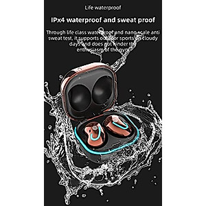 SZYCD Mini LED True Wireless Earbuds for iPhone, Bluetooth 5.1 Headset with Charging Box, TWS Stereo Headphones, Handsfree, Clear Calls, Suitable for Business and Work (Pink)