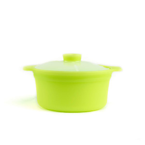 (Set of 2) Microwave Silicone Food Steamer with Handle & Lid, Kitchen Nonstick Egg Steaming Pot, Dishwasher & Oven Safe up to 482 °F, Easy to Clean, Made in Korea (20.3 Fl Oz (600ml, 2.5 Cups), Clear Lid)