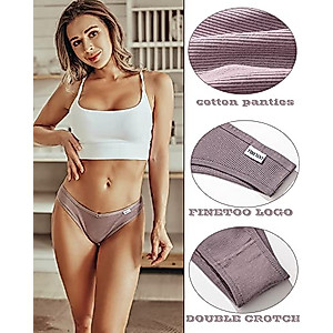 FINETOO 10 Pack Womens Cotton Underwear Sexy Stretch Bikini Panties Low Rise Hipster Ladies Soft V-Waist Cheeky(M)