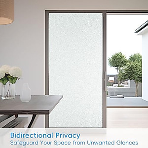 Qualsen Window Privacy Film Frosted Glass Window Film Matte White Non-Adhesive Static Window Cling Privacy Film for Glass Windows Bathroom Home Office Kitchen Living Room(47.2 x 78.7 inch/120x200cm)