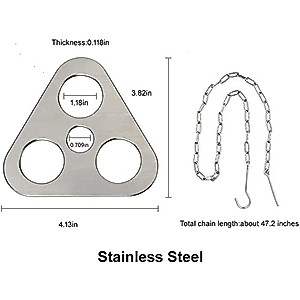 Campfire Tripod Grill Equipment, Camping Tripod Grill Board Portable Stainless Steel Camping Cooking Gear Accessories with Adjustable Chain for Hanging Cookware Camping Outdoor Cooking
