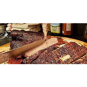 SpitJack BBQ Smoked Brisket Knife for Meat Carving and Slicing - SS, Granton Edge, 11 Inch Blade