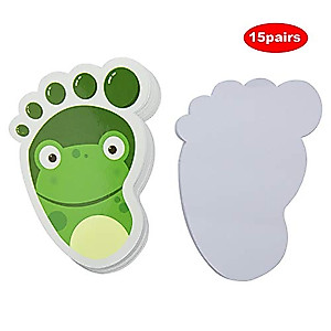 Bluecell 15-Pairs Cartoon Animals Guide Self-Adhesive Footprints Stickers Floor Decals for Room Party Nursery Floor Stairs Decor (Frog (Green))