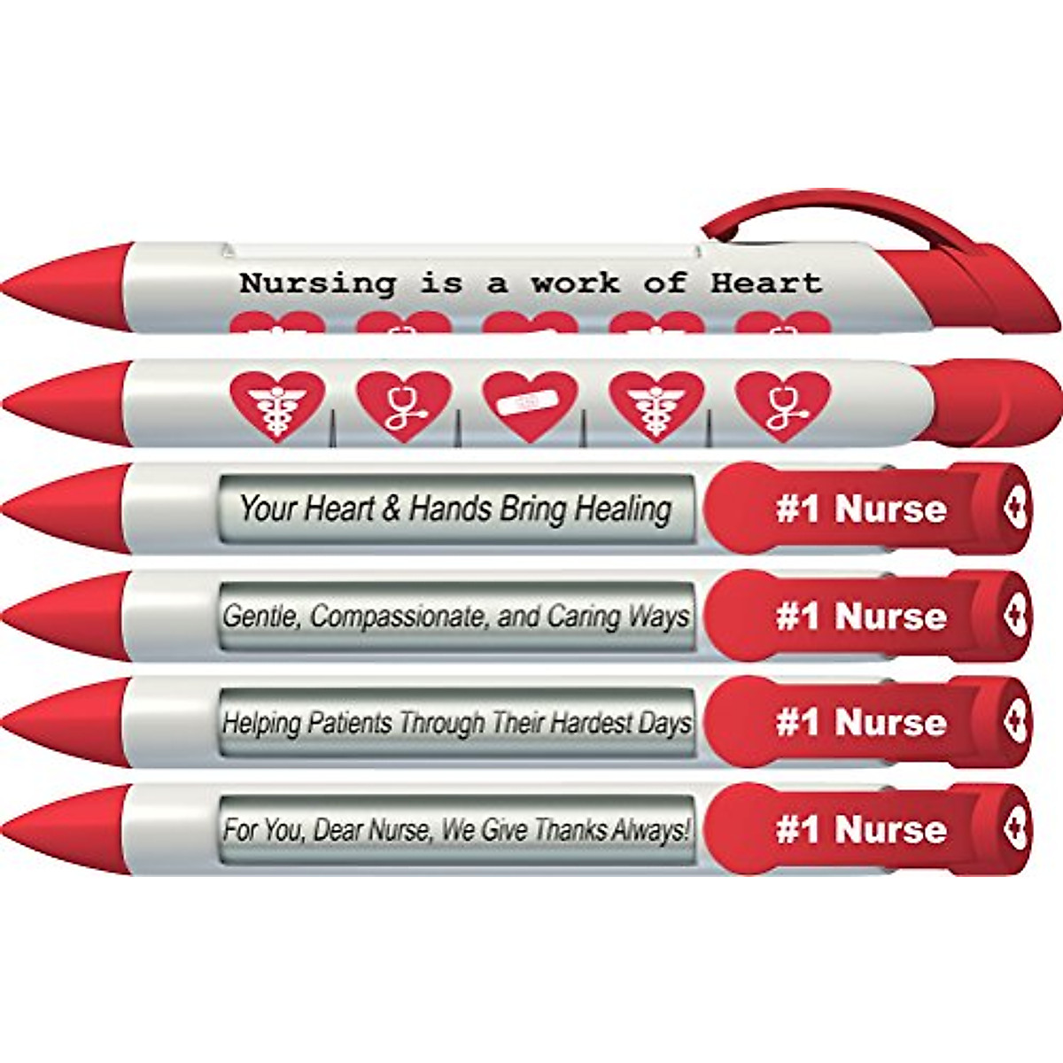 Greeting Pen Nurse pens- Nursing is a Work of Heart Rotating Message 6 Pen Set (36541)