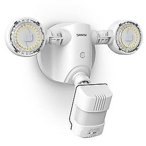 SANSI 15W Motion Sensor Outdoor Lights 2000LM LED Security Lights, 5000K Dusk to Dawn Flood Light,4 Modes,Wide 320°Angle Illumination, for Yard,Patio,Garage,Doorways Eco Series Wired Not Solar