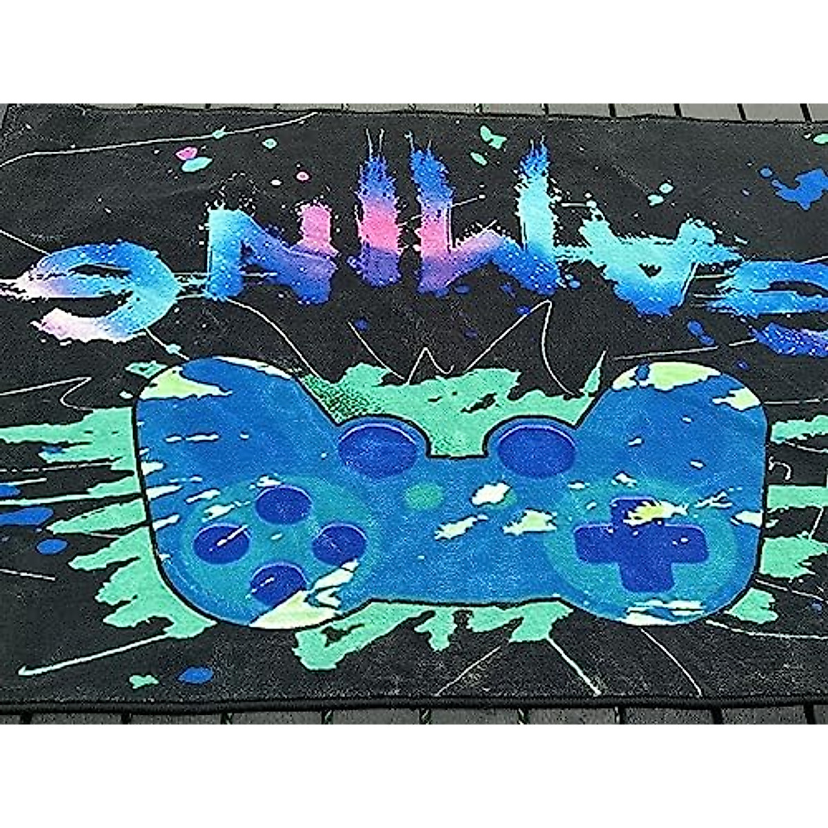 Carpet Boys Gaming Gamer Rug Gamepad Living Room Mat Gamer Bedroom Controller Rug Boys Non-Slip Doormat (Black,40x60cm16x24)