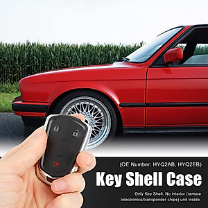 X AUTOHAUX Car Replacement Key Fob Shell Case HYQ2AB for Cadillac SRX 2015-2016 3 Key Button Black