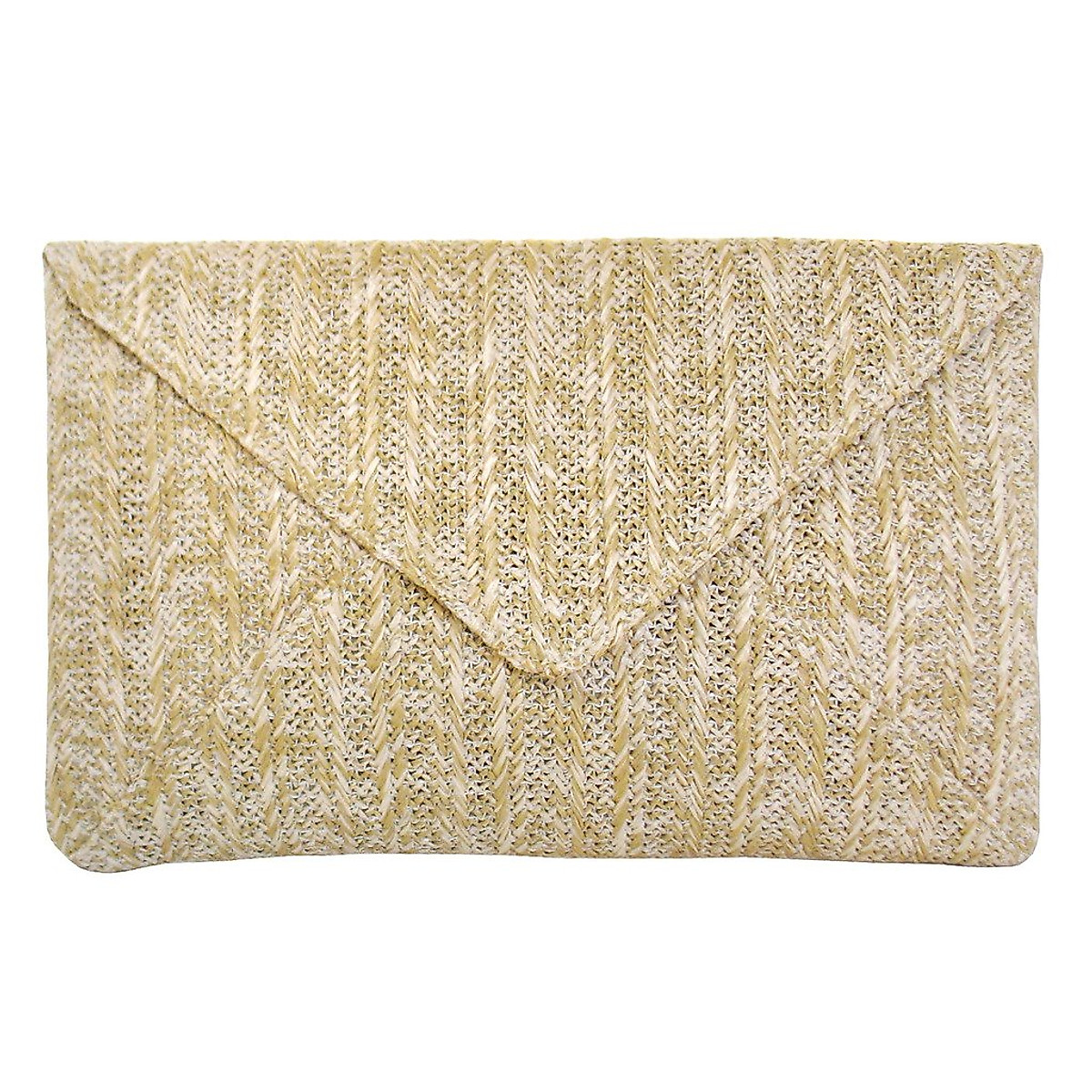 JNB Women's Straw Envelope Clutch Natural