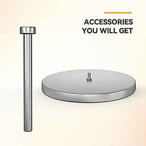 Bilillo Paper Towel Holder Countertop, Paper Towel Holder Stand with Weighted Base Suction Cups, Stainless Steel Paper Towel Holder for Kitchen Bathroom (Silver)