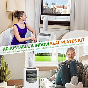 Portable Air Conditioner Window Seal Kit with Coupler for 5-5.1" Exhaust Hose, AC Window Kit with Vent Screen for Sliding Window, Adjustable 17"- 62" Sealing Panels, NOT Applicable for 5.9" Hose