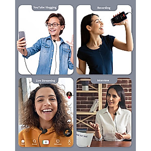 ttstar Microphone Professional for iPhone Lavalier Lapel Omnidirectional Condenser Mic Phone Audio Video Recording Easy Clip-on Lavalier Mic for YouTube, Interview, Mic for iPad for iPone(6.6ft)