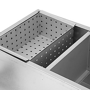 3 Stage Filtration Grease Trap, Stainless Steel Grease Interceptor 50x25cm Dual Holes, Heavy Duty Oil Water Separator for Home Kitchen, Petrochemical, with Large Capacity and