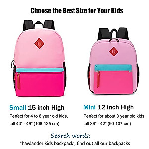 HawLander Preschool Backpack for Toddler Girls, Kids School Bag, Ages 3 to 7 years old, Small, Pink