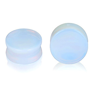 Stuppendux Opal Protein Stone Flared Flexied Ear Tunnels Expander Plugs Stretcher Kit Gauge 7/8" 22MM