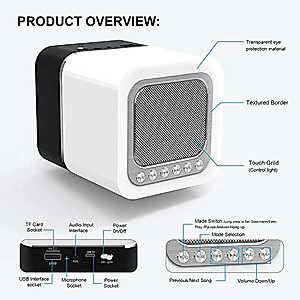 YONGYAO Night Lights Bluetooth Speaker, Alarm Clock Bluetooth Speaker, Dimmable Multi-Color Changing Bedside Lamp, Touch Sensor Wireless Speaker with Lights, USB/MicroSD/AUX Support
