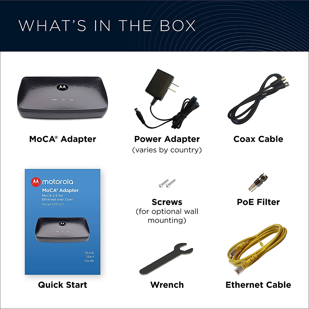 Motorola MoCA 2.5 Adapter – 1 Pack | True 2.5 Gbps Throughput | Ethernet Port for Ethernet Over Coax | Ideal Backbone for Reliable High Speed Home Internet