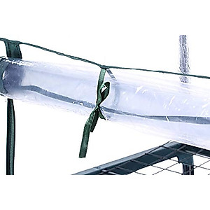 UWIOFF 4-Tier Greenhouse Replacement Cover Clear PVC Greenhouse Replacement Cover with Roll-Up Zipper Door - 27" L x 19" W x 61" H (Cover ONLY)