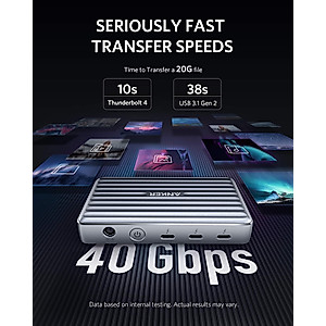 Anker PowerExpand 5-in-1 Thunderbolt 4 Mini Dock, Max 85W Charging for Laptop, Max 15W Charging for Phone, Single 8K@30Hz or Dual 4K@60Hz Display, USB 3.1 Gen 2 Port, for MacBook Pro/Air, and More