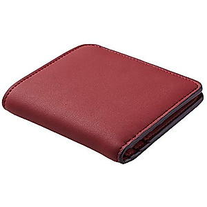 Toughergun Womens Rfid Blocking Small Compact Bifold Luxury Genuine Leather Pocket Wallet Ladies Mini Purse with ID Window (11 ReNapa Red Deep)