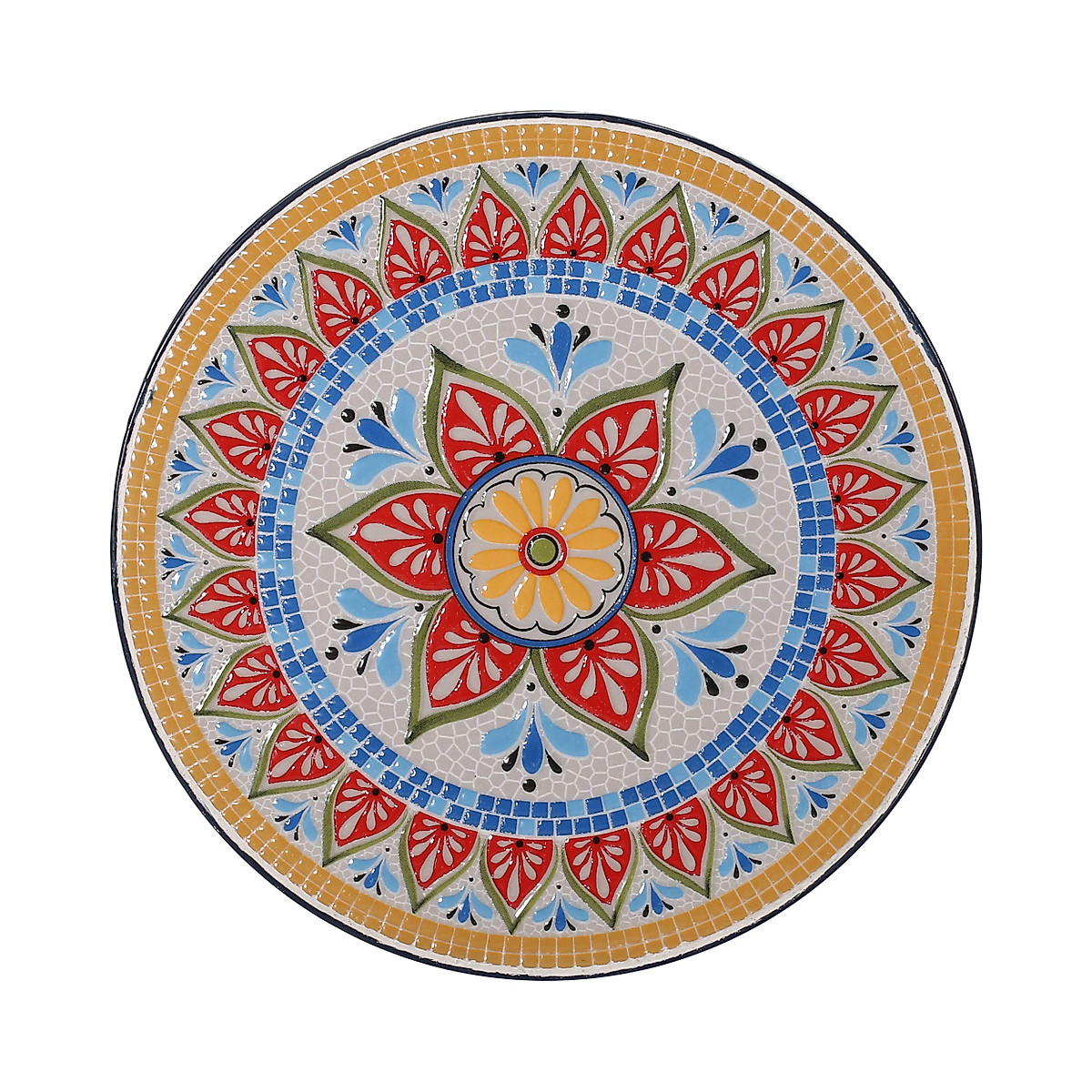 Christopher Knight Home Justin Outdoor Lace Cut Side Table with Tile Top, Dark Blue