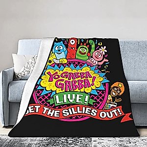 Pobecan Yo Gabba Anime Gabba! Blanket Throw Blankets Ultra Soft Flannel Lightweight Throws for Couch, Bed,All Seasons Use 50"x40"