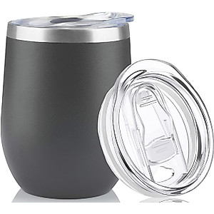 12oz Wine Tumbler Lid, 2 Pack Tumbler Replacement Lids, Inner Diameter 2.9 Inch, Spill Proof Tumbler Covers for 12oz Stainless Steel Travel Coffee Mug and Cup Accessories, White