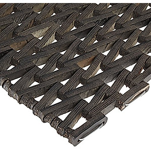 Durable Durite Recycled Tire-Link Outdoor Entrance Mat, Herringbone Weave, 17" x 25", Black