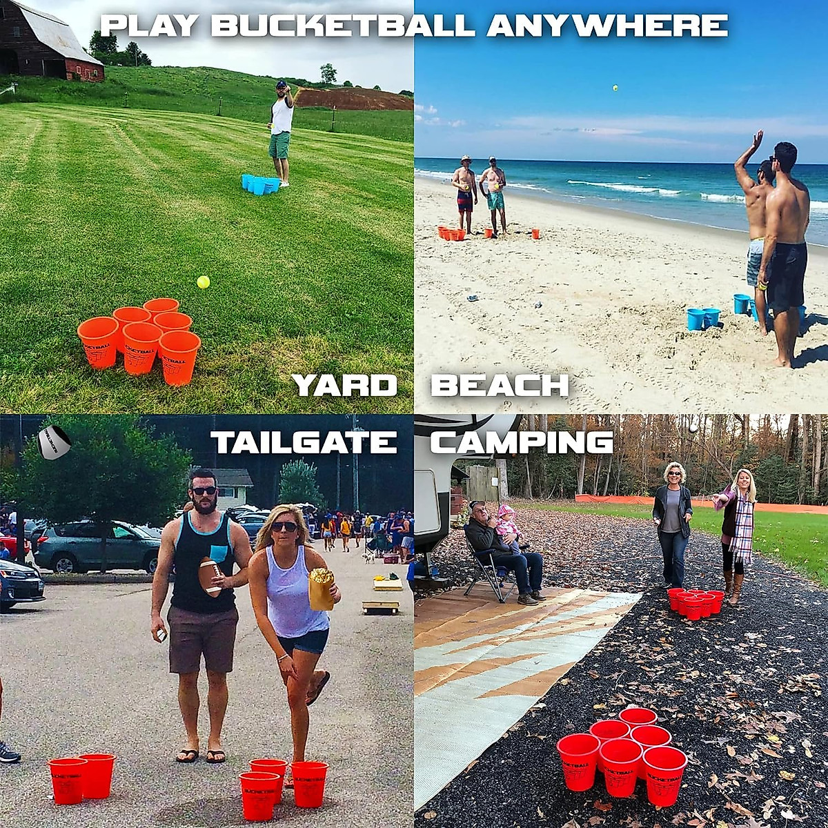 BucketBall | Beach Edition Combo Pack | Ultimate Beach, Pool, Yard, Camping, Tailgate, BBQ, Lawn, Water, Indoor, Outdoor Game – Best Gift Toy for Adults, Boys, Girls, Teens, Family