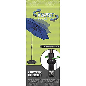California Umbrella 11' Rd Tahoe Series Aluminum Patio Umbrella, Crank Lift, Collar Tilt, Bronze Finish, Sunbrella Parrot Fabric