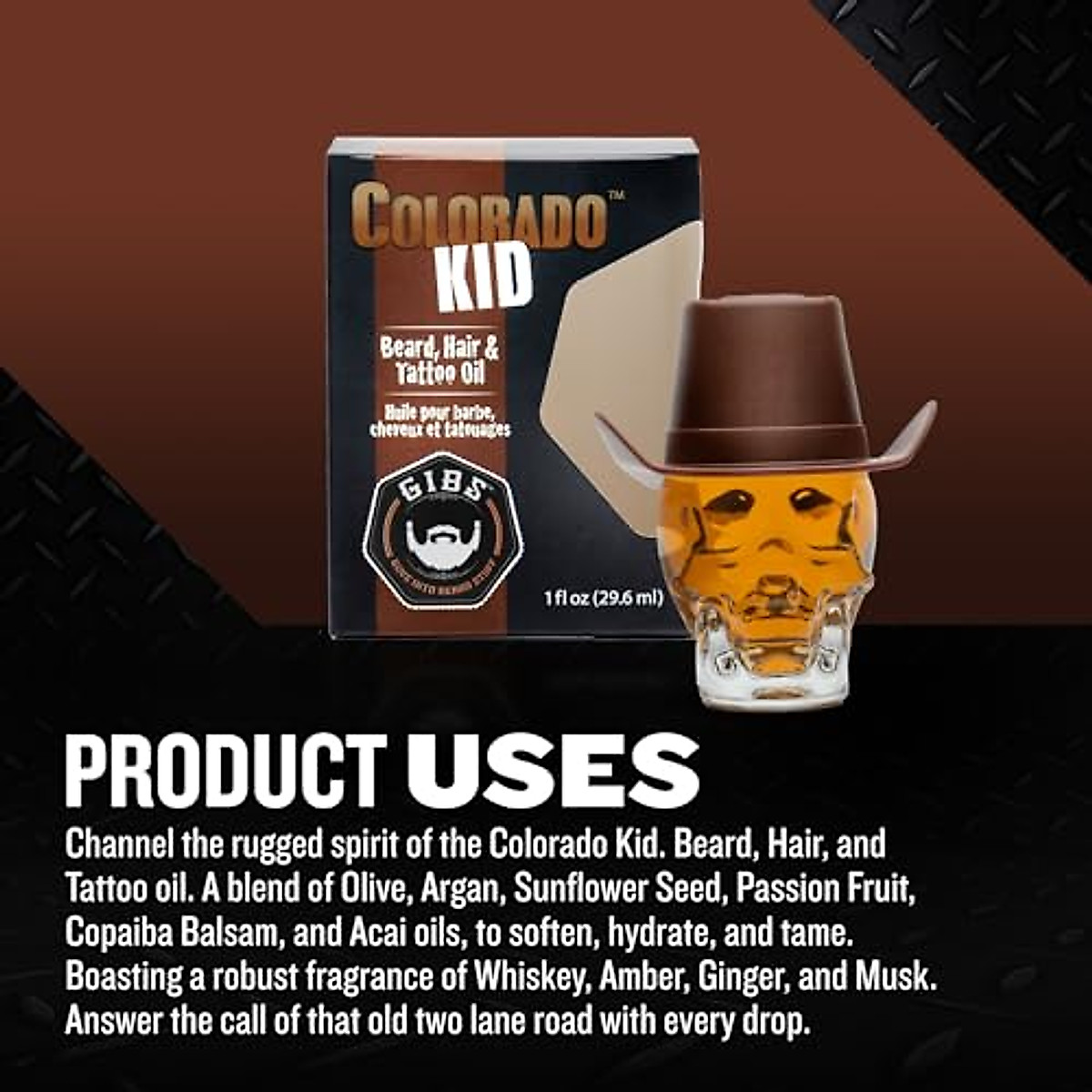 GIBS Grooming Colorado Kid Hair, Beard & Tattoo Oil, 1 Fl Oz