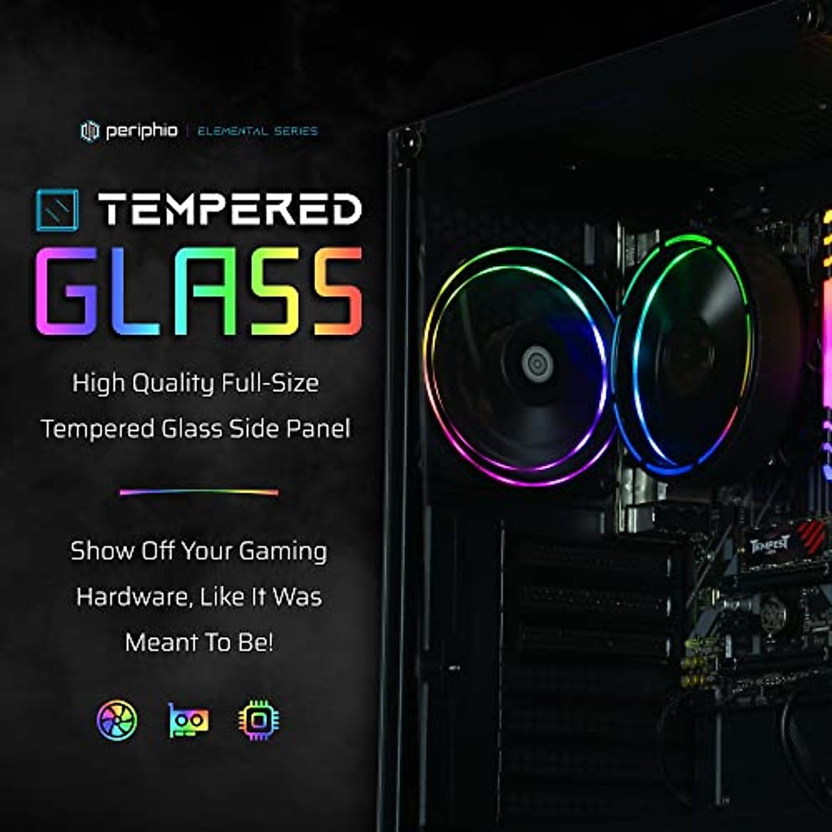 Periphio Terra Prebuilt Gaming PC - AMD Radeon Vega 8 Graphics | Ryzen 7 5700G (4.6GHz Turbo) | 1TB M.2 NVMe SSD | 16GB DDR4 RAM | Windows 10 Gaming Desktop Computer | WiFi + BT