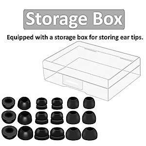 9 Pairs Ear Tips Kit Compatible with Beats Studio Buds, Silicone Double Flange and Memory Foam Tips S/M/L Replacement Noise Reduce Fit in Case Eartips for Beat Studio Buds - Black