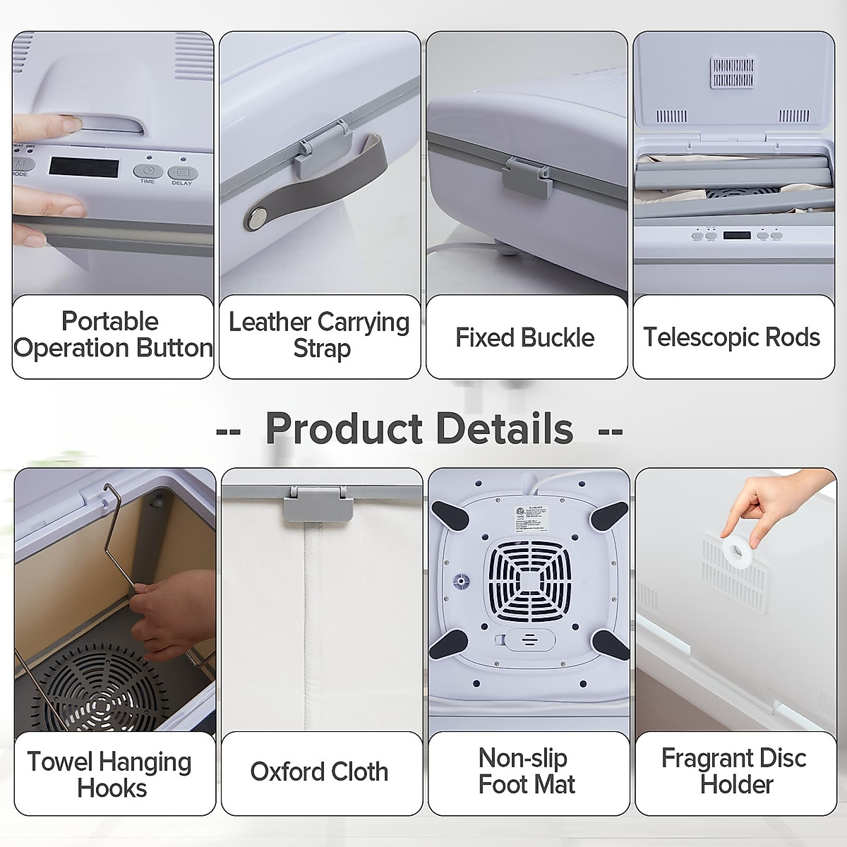 Floisdace Towel Warmers for Bathroom, 35L Foldable Hot Towel Warmer, Towel and Blanket Warmer Fits Oversized Towels, Large Bucket for Towels, Luxury Towel Warmer Spa for Home, Hotel, White