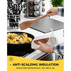 Pot Holder Set of 4 Mid Century Boho Sun Abstract Potholder Heat Proof Non-Slip Pot Holders,Minimalist Terracotta Aesthetic Hot Pads Potholders for Kitchen Cooking Baking BBQ