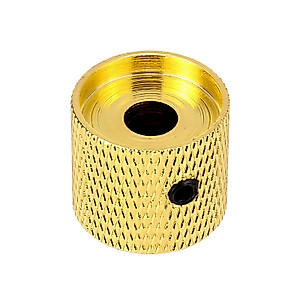 3PCS Metal Volume Tone Dome Guitar Speed Control Knurled Shaft Pots Knobs with Keys Screws Set for Electric Guitar or Bass (Gold)