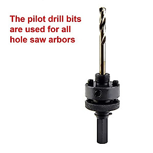 MaxTool 2PCs 1/4" x 3-1/16" Overall Length HSS Pilot Drill BITS STUB Drills Short for Hole saws with 1.5" Cut-Depth or Less; BA02W06R1030P2