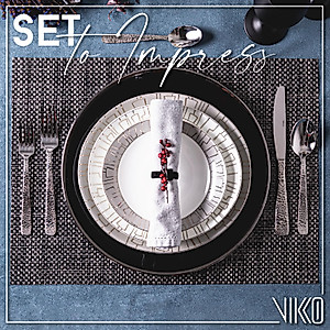 Vikko Silverware Set, Hammered Metal Set of Flatware, Service for 4 Strong and Durable 18/10 Stainless Steel Flatware Set, 20 Piece Set, Dishwasher Safe