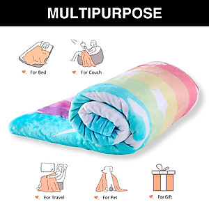 DUISE Soft Flannel Throw Blanket Magic Glowing Jellyfish Underwater All Season Warm and Cozy Quilt Blanket for Bed Sofa Couch Lightweight Travelling Camping 50"x60" Throw Size for Kids Boys Women