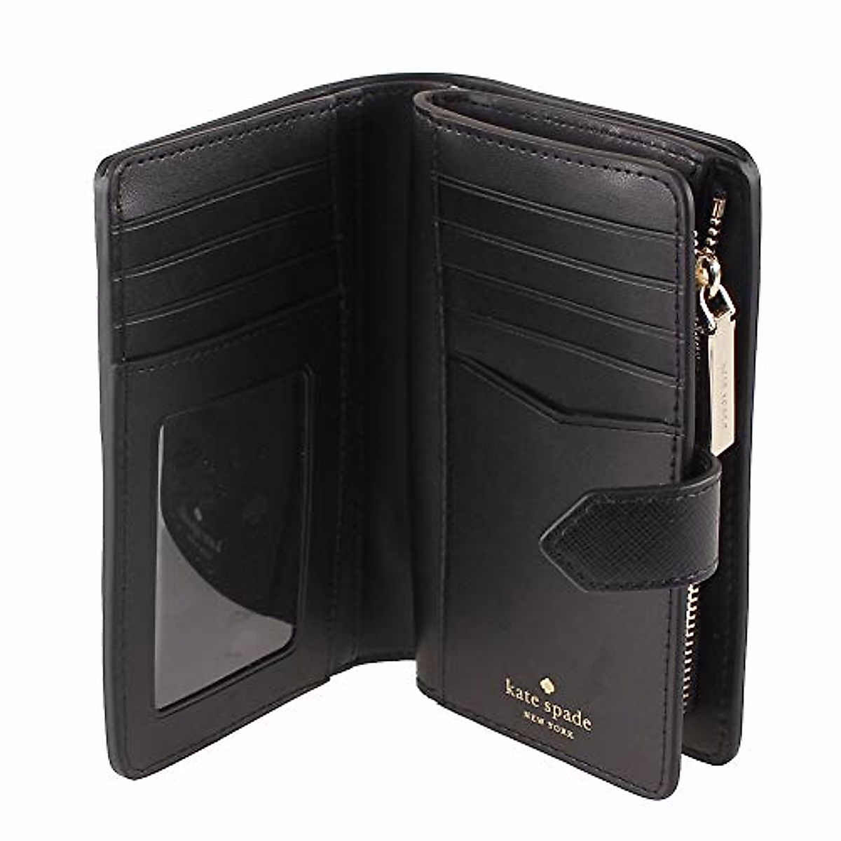 Kate Spade New York staci colorblock medium compact bifold wallet (Warm Beige)