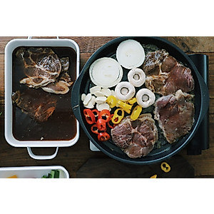 TECHEF - Stovetop Indoor Korean BBQ Nonstick Grill Pan with, PFOA-Free, Dishwasher Oven Safe, Made in Korea