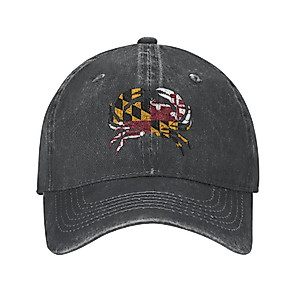 Maryland Chesapeake Bay Blue Crabs Unisex Baseball Cap Cotton Fits Men Women Washed Denim Adjustable Dad Hat