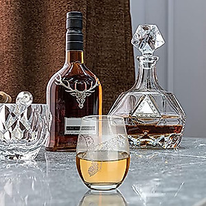 Geiserailie Hummingbird Stemless Wine Glass Hand Stemless Glass Christmas Branch Coffee Tea Cup Exquisite Presents for Women Friends Men, 15.2 oz