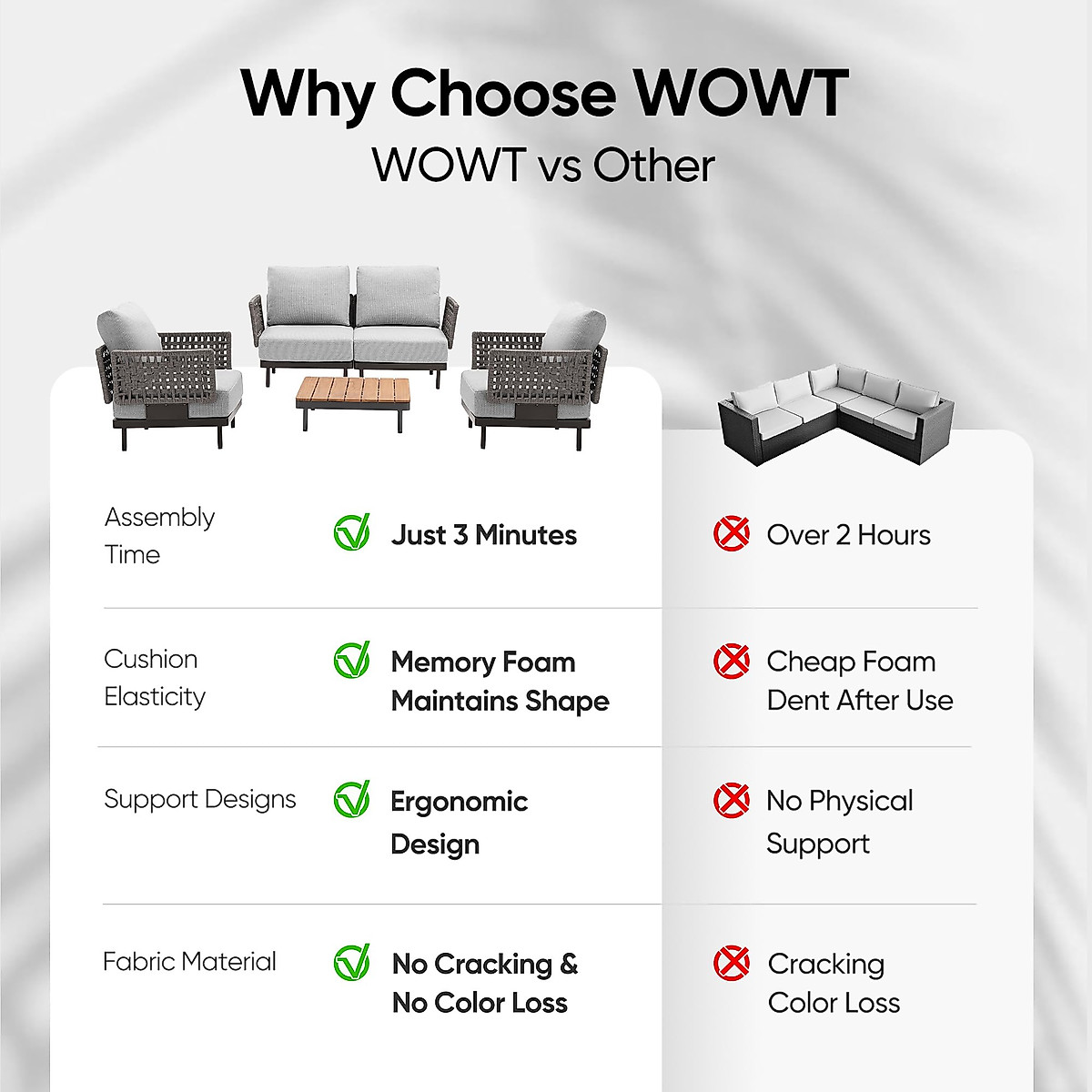 WOWT Loveseat Sofa, Comfy Couch with Cushion, Sofa Couch with Aluminum Frame, Modern Couch with Extra Deep Seat, Sofa for Bedroom, Loveseat Office Couch for Living Room, Apartment,Grey